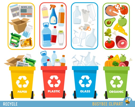 Recycle Clipart Recycle Graphics Recycle Bin Recycling Guide - Etsy