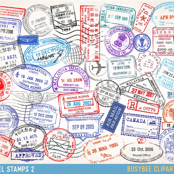 Old Passport Stamps - Etsy