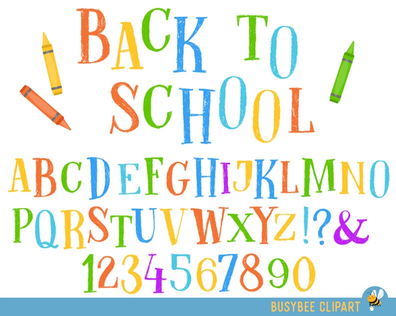 Back to School Alphabet Colorful Alphabet Clipart Color Alphabet ...