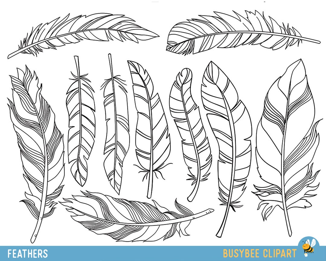 Feather Clipart Clip Art Vectors, Tribal Feather Drawings Clip Art ...