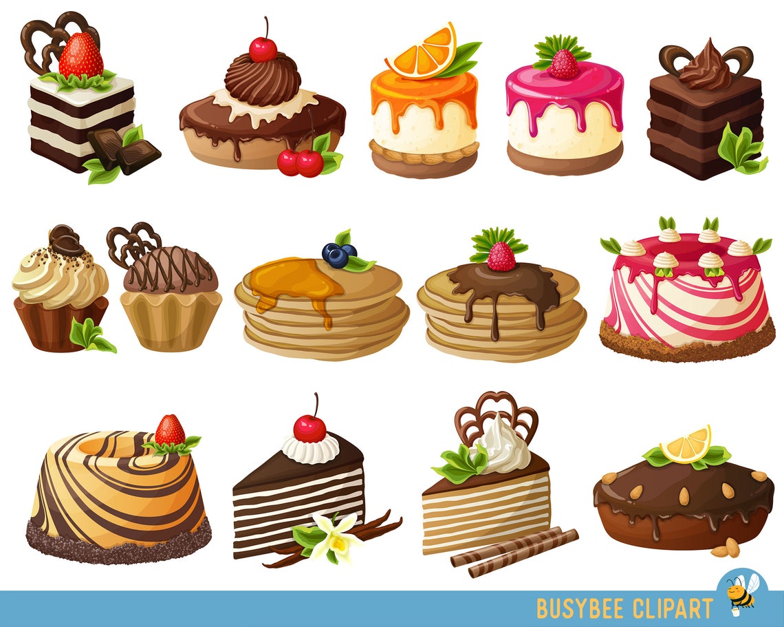 Cake Digital Clipart Pastry Clip Art Sweet Treat Cake Clip Art Dessert ...