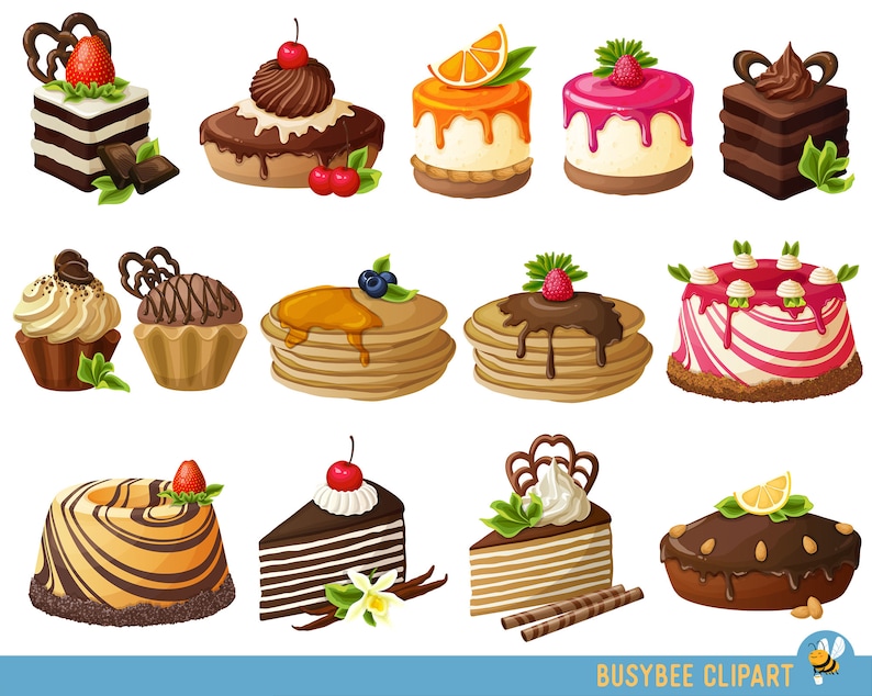 Cake Digital Clipart Pastry Clip Art Sweet Treat Cake Clip Art Dessert ...