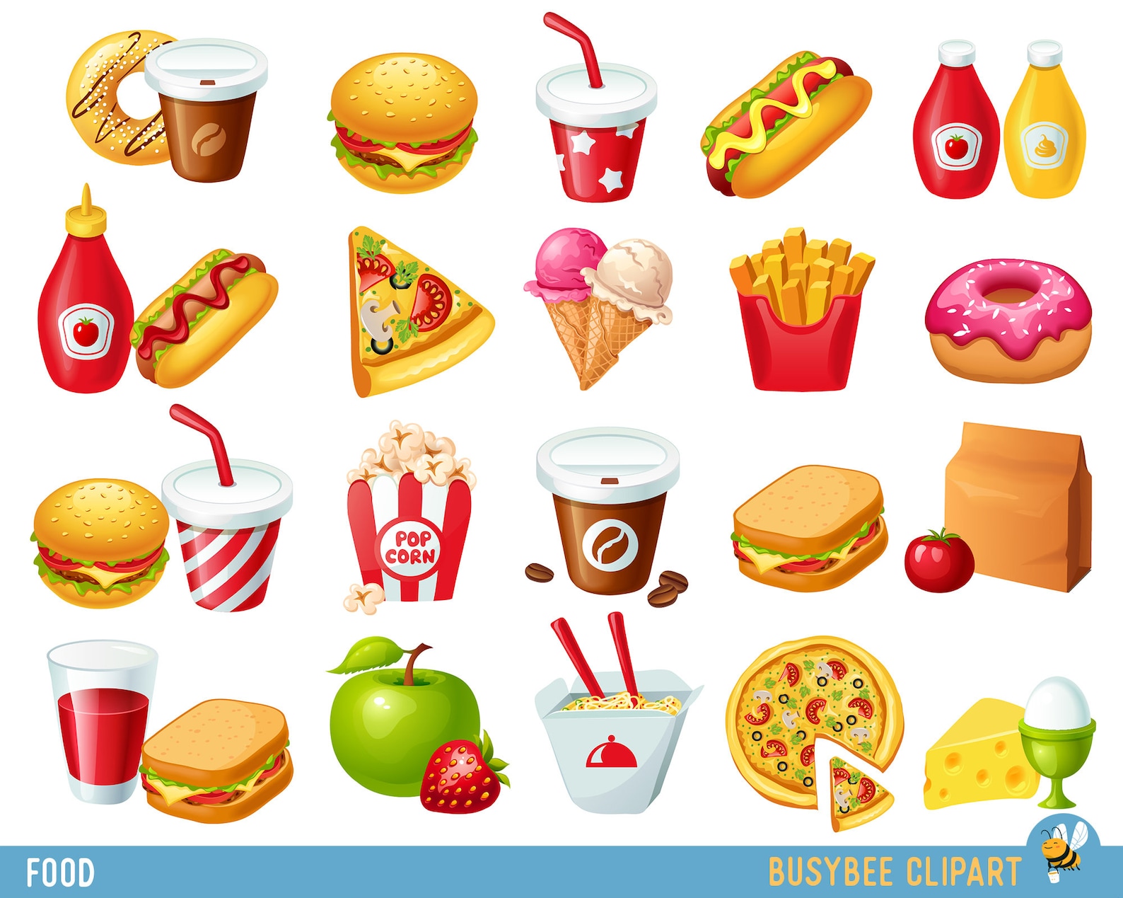 Fast Food Clipart Hamburger Clip Art Coffee Clip Art Food Vector ...