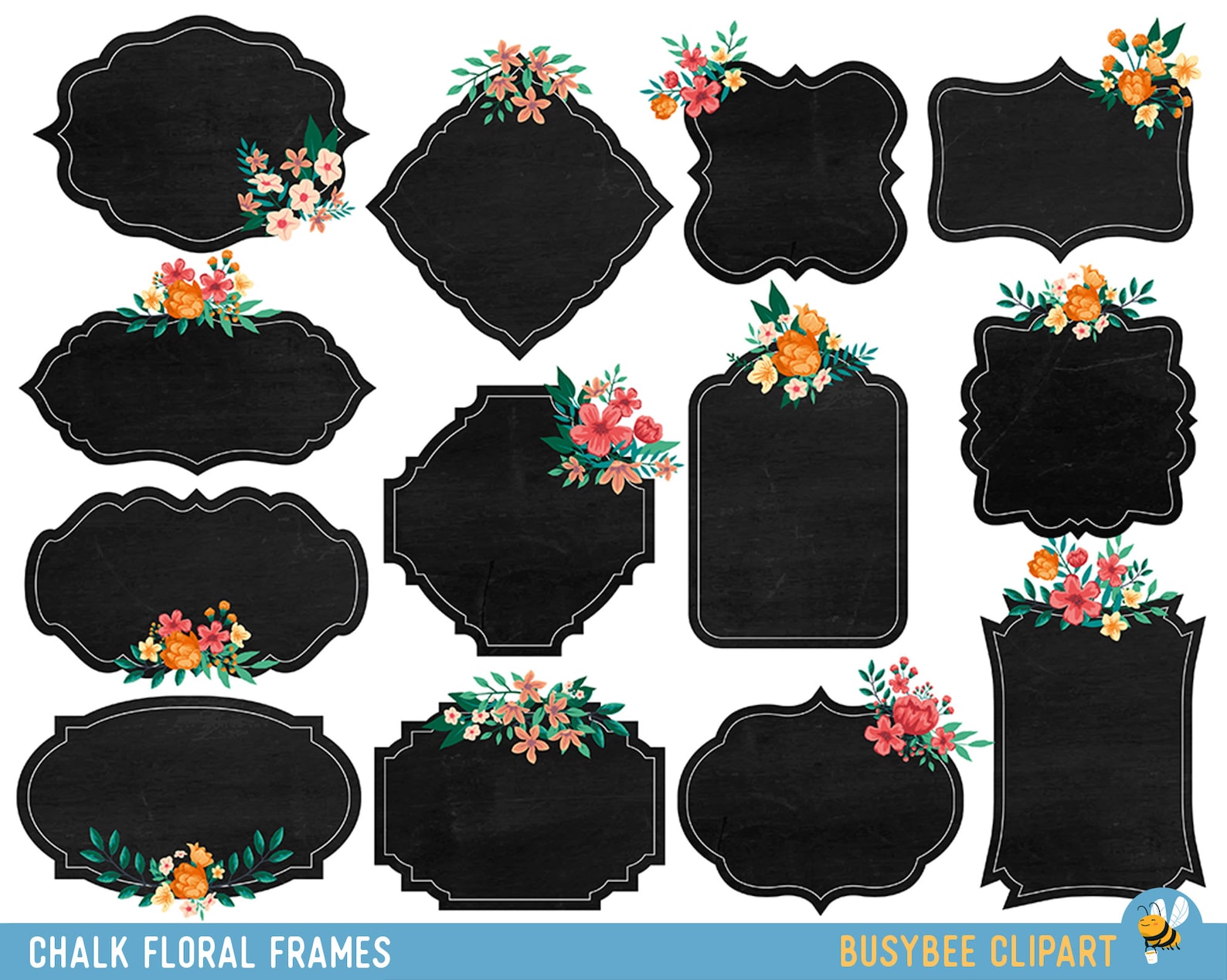 Chalkboard Frame Border Clip Art Chalk Clipart Chalkboard Scrapbooking ...