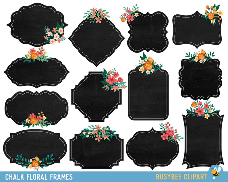 Chalkboard Frame Border Clip Art Chalk Clipart Chalkboard Scrapbooking ...