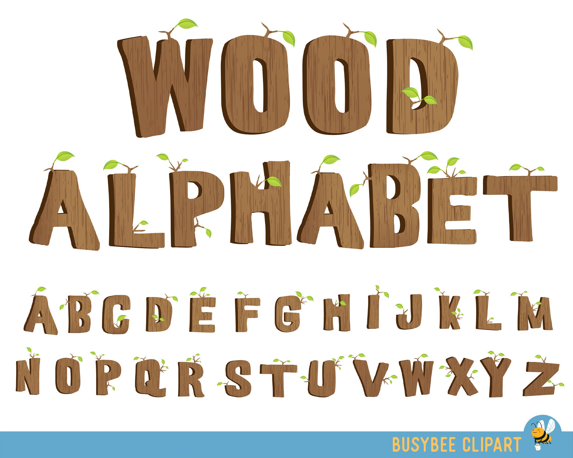 Wood Alphabet Clipart Wood Digital Alphabet Letters Wood Clipart ...