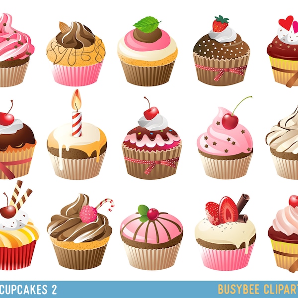 Cupcake Clip Art - Etsy