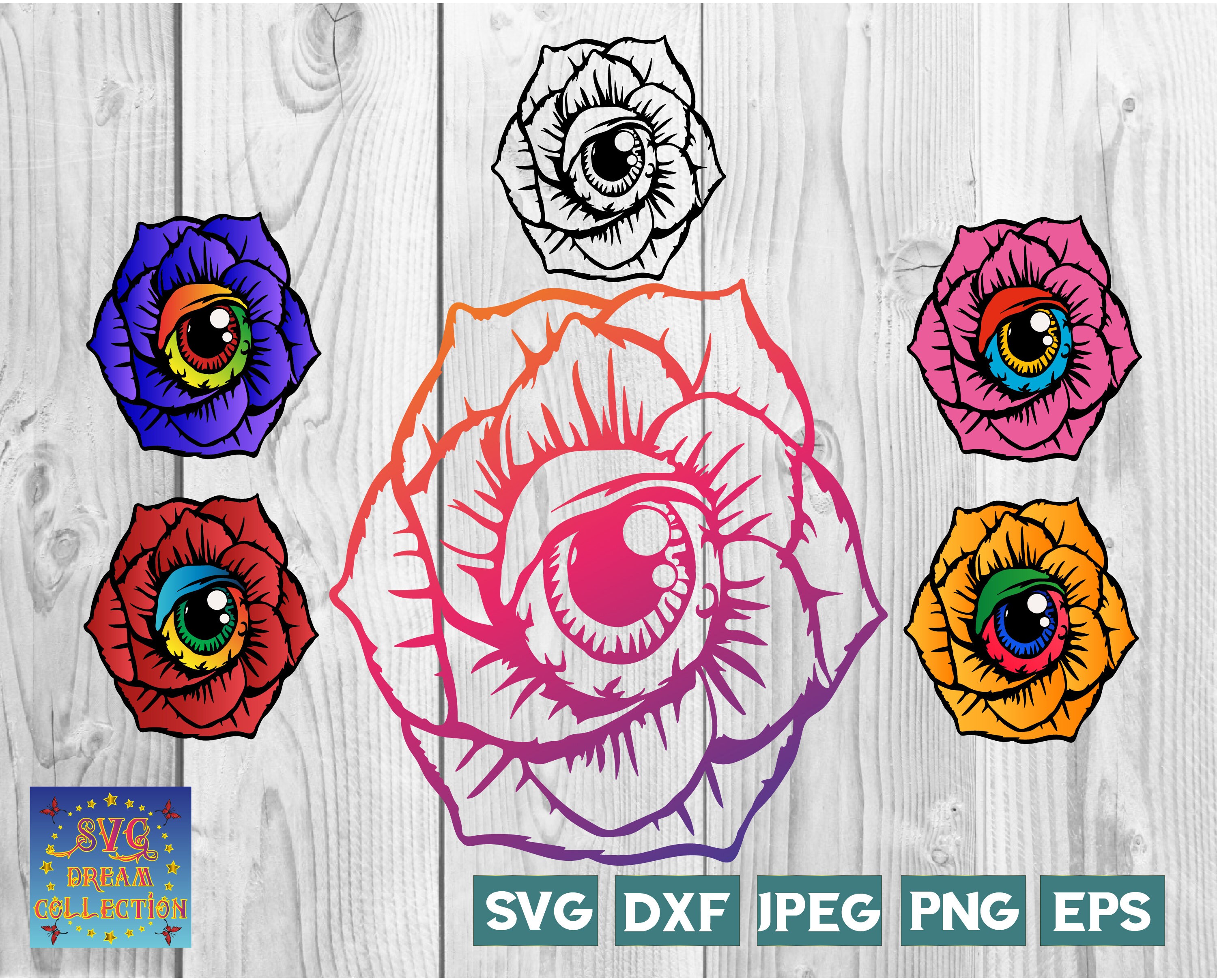 Flower SVG Floral Eye Monster Flower Halloween Zombie Svg - Etsy