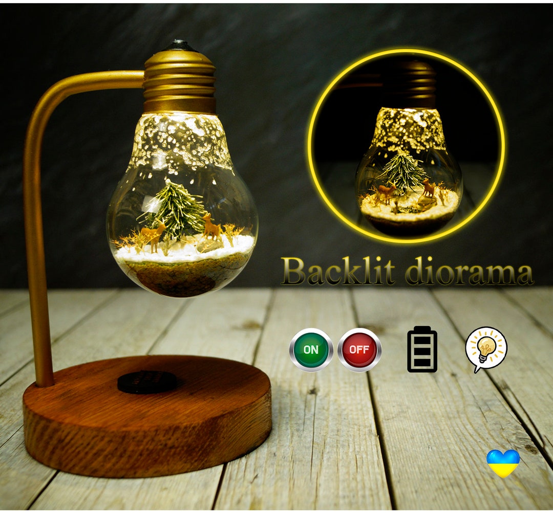 Diorama in an Incandescent Battery-operated Lamp. Miniature - Etsy
