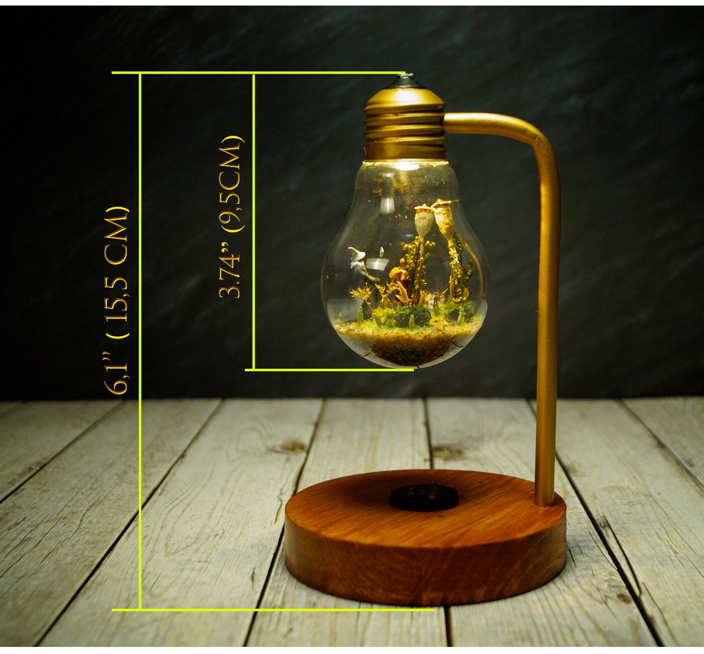 LOTR Miniature Diorama Lamp, Gandalf and Bilbo, Fangorn Forest - Etsy