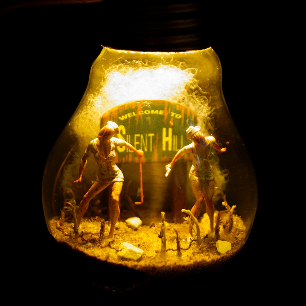 Silent Hill Diorama in a Lamp With Zombie Nurses. Horrible Monster ...