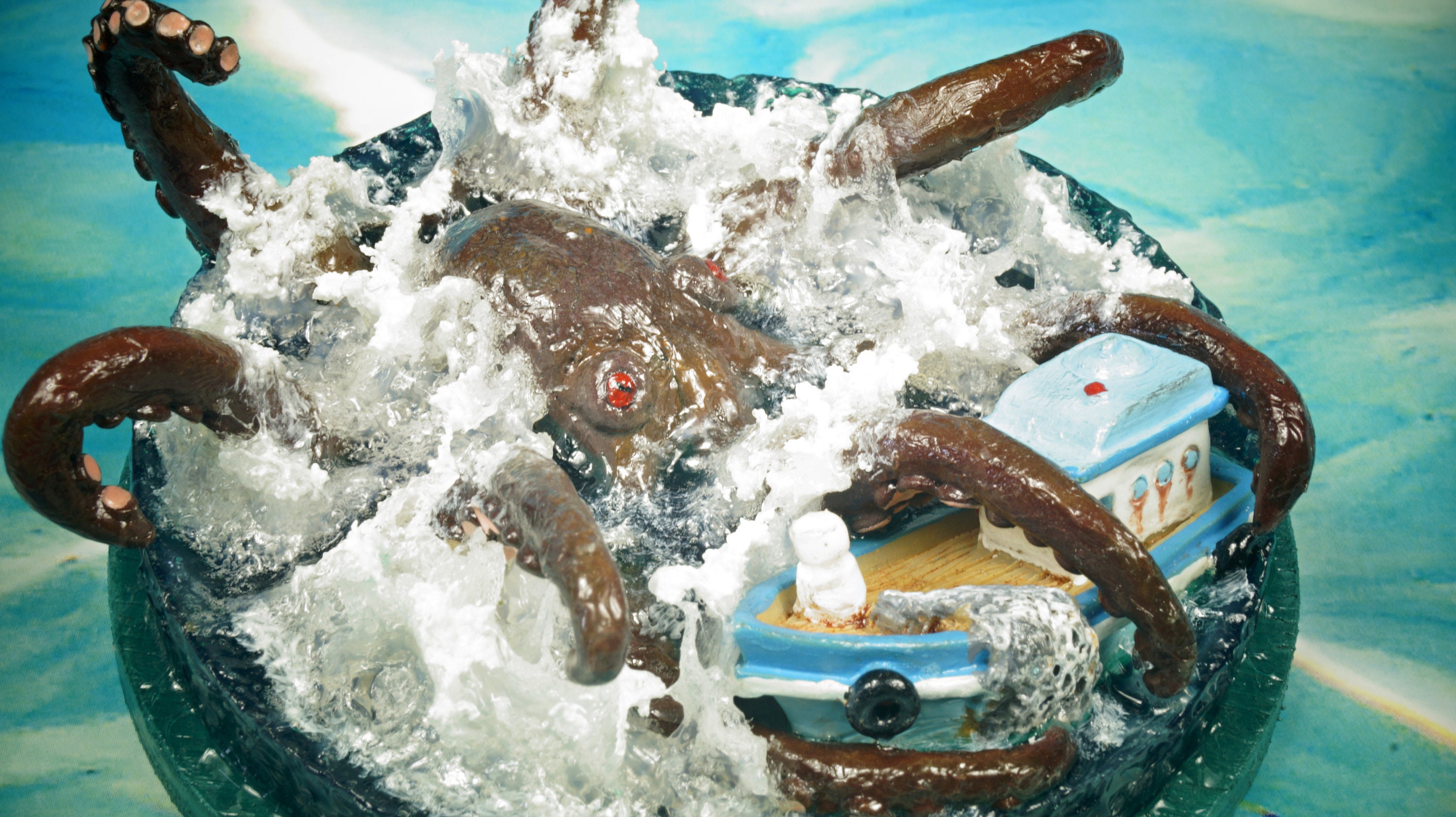 Marine Style Decor, Epoxy Mini Diorama, Deep Sea Octopus and Fishing ...