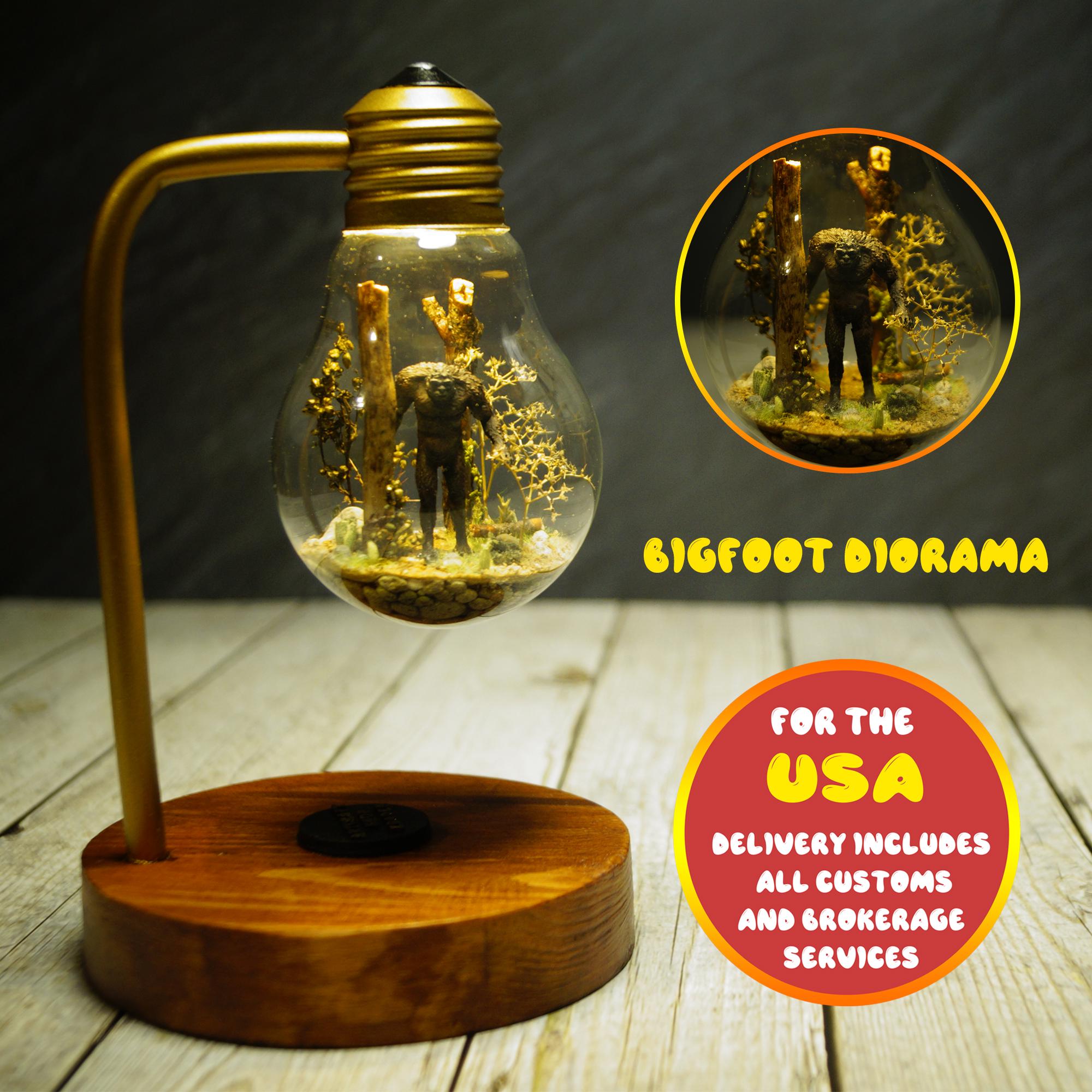 Bigfoot Diorama Lamp, Illuminated Miniature Scene - Etsy