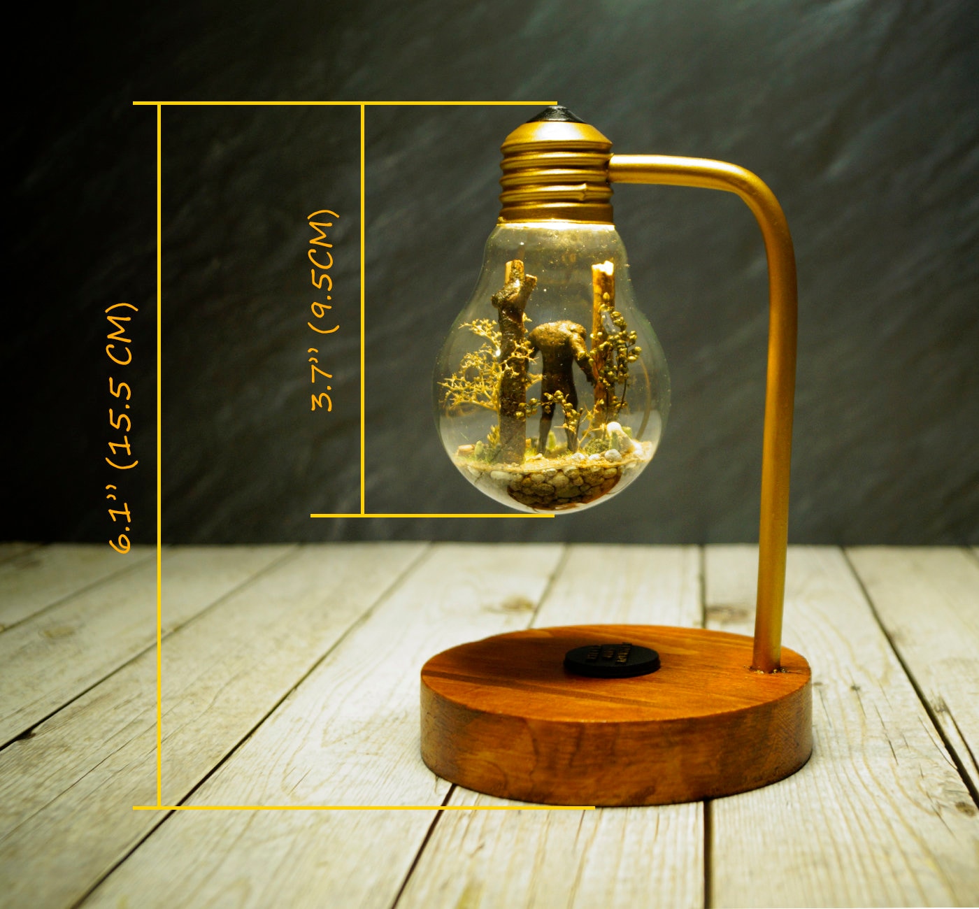 Bigfoot LED Diorama Inside Glass Bulb, Sasquatch in Forest Miniature ...