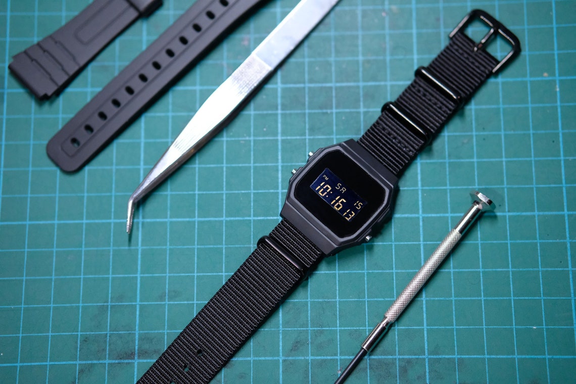 Nylon Strap Casio F-91W Stealth Mod - Etsy
