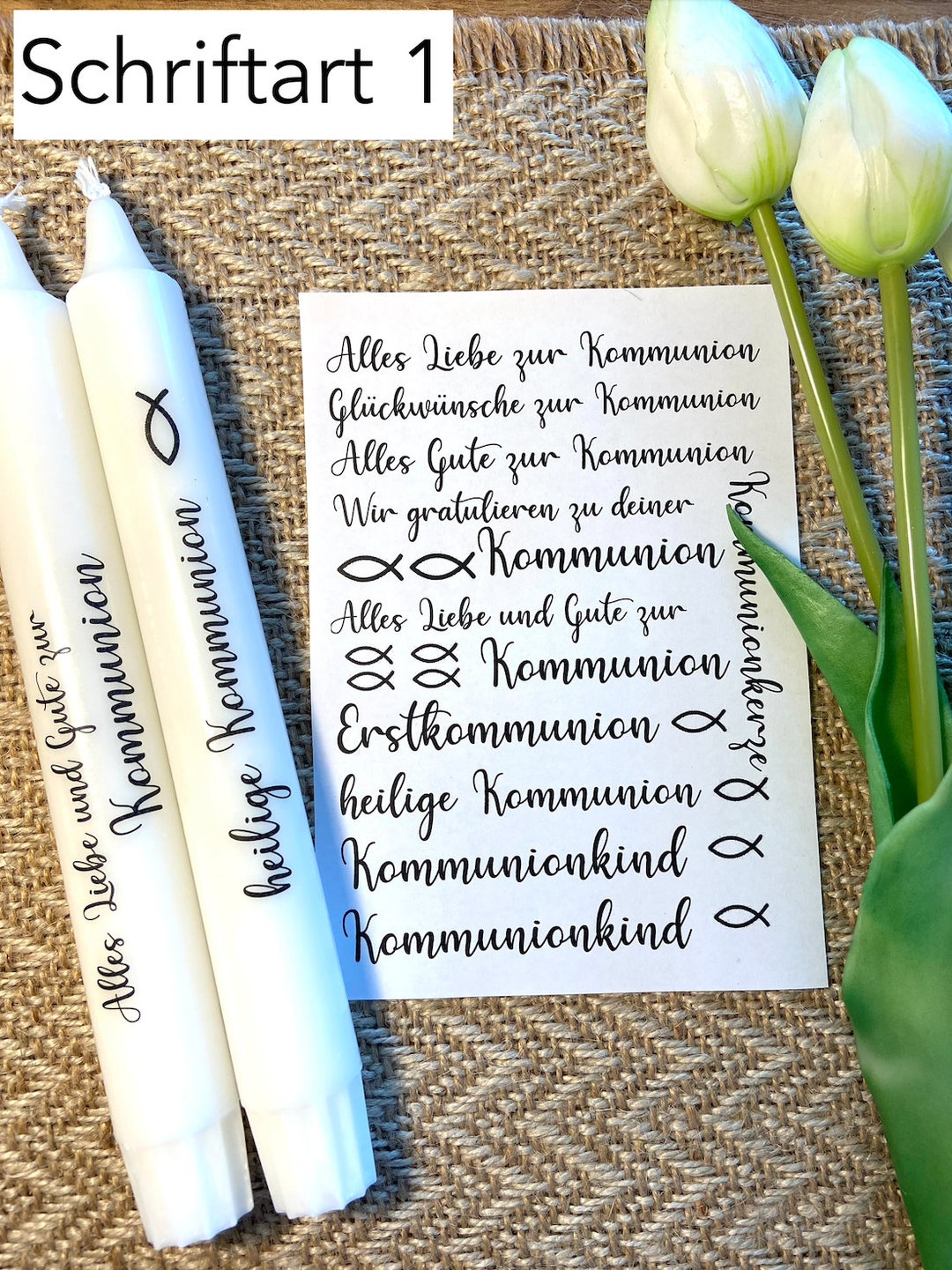 Candle Tattoo Communion Water Slide Film - Etsy