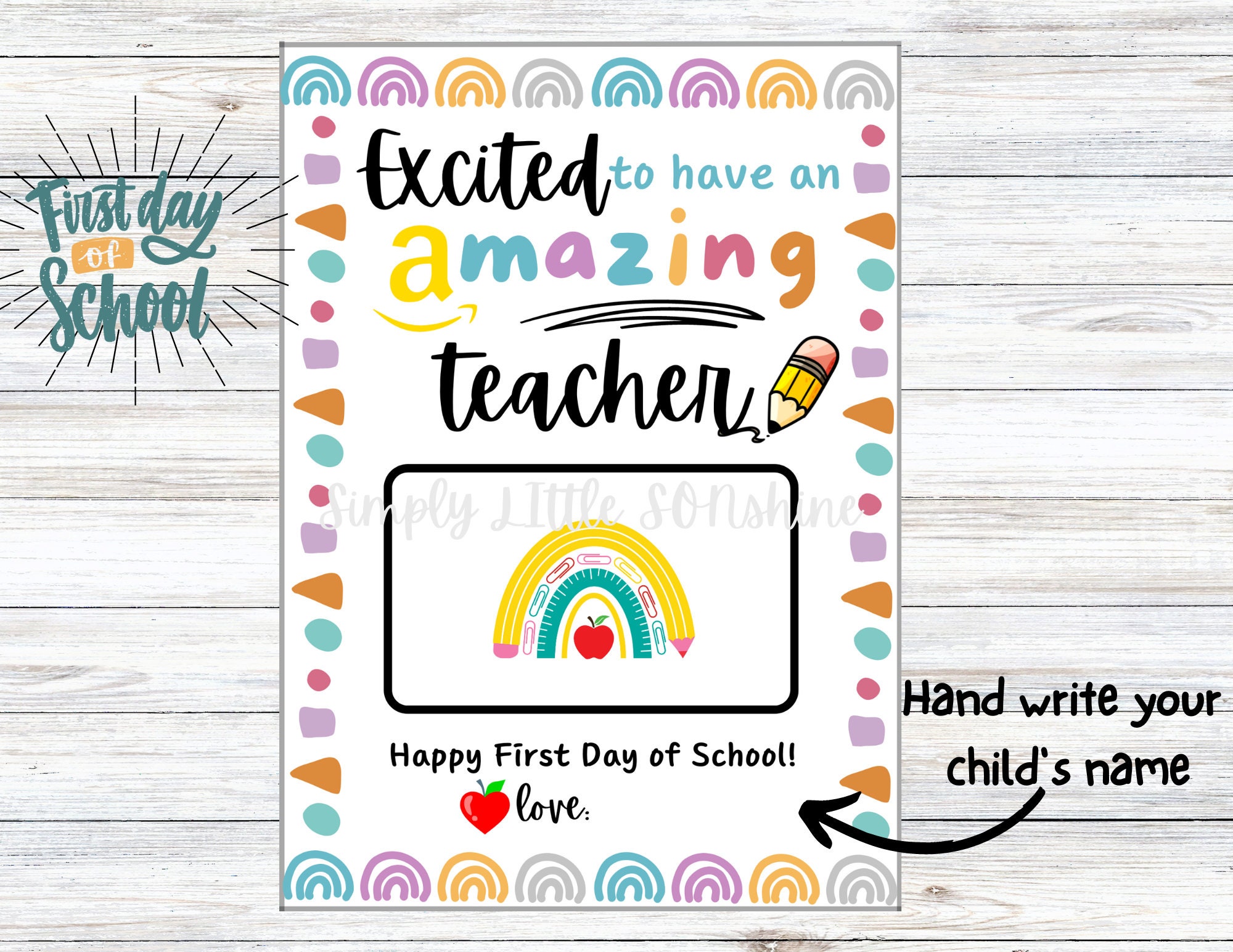 PRINTABLE Teacher Gift Card Holder Bundle, Back to School, First Day of ...