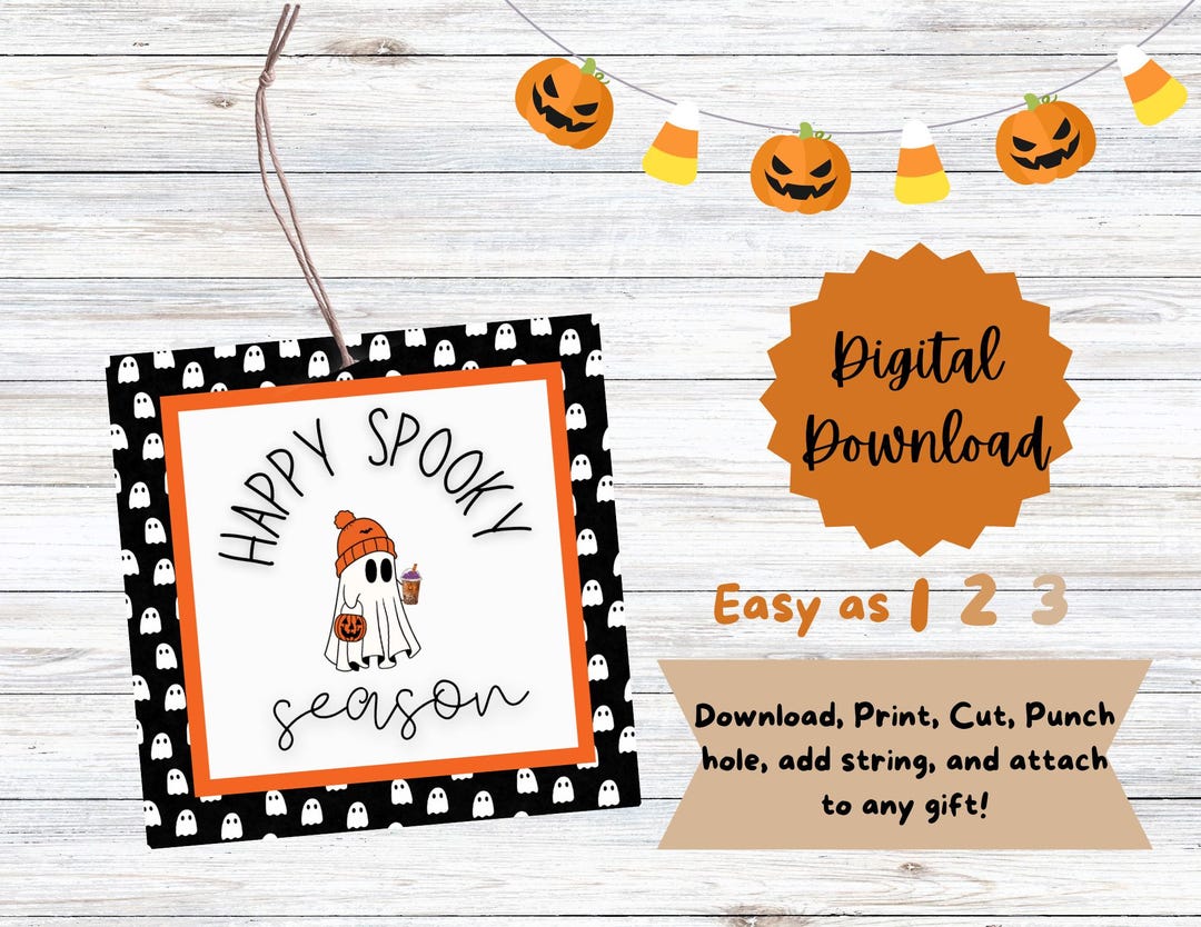 Printable Halloween Gift Tags, Spooky Favor Tags (digital Download) - Etsy