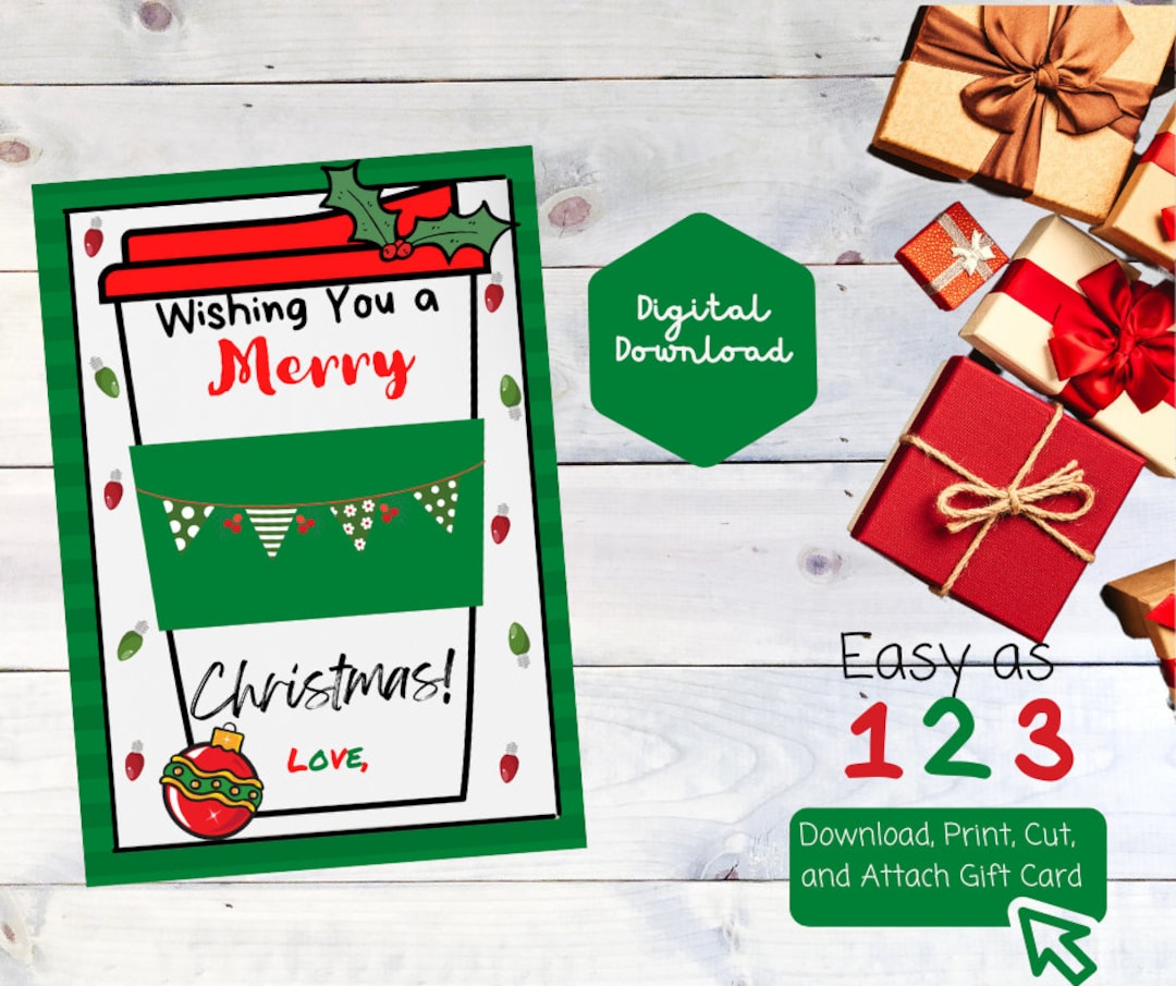 PRINTABLE Christmas Gift Card Holder, Teacher Christmas Gift, Co-worker ...