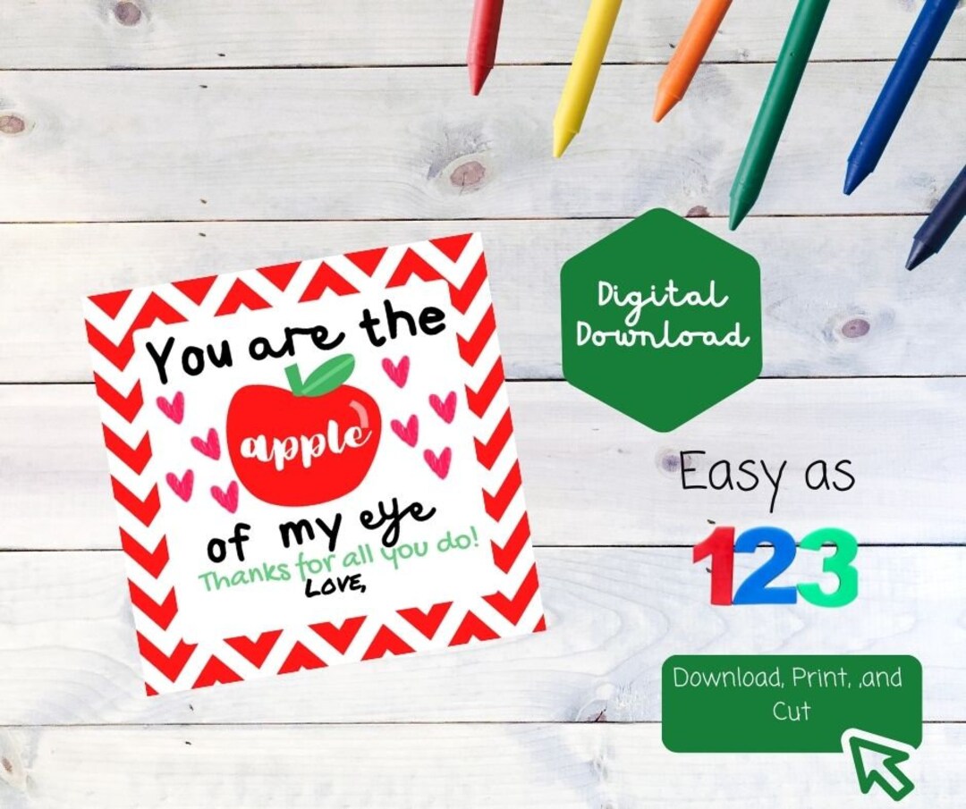 PRINTABLE Teacher Gift Tag, Teacher Appreciation, First Month of School ...
