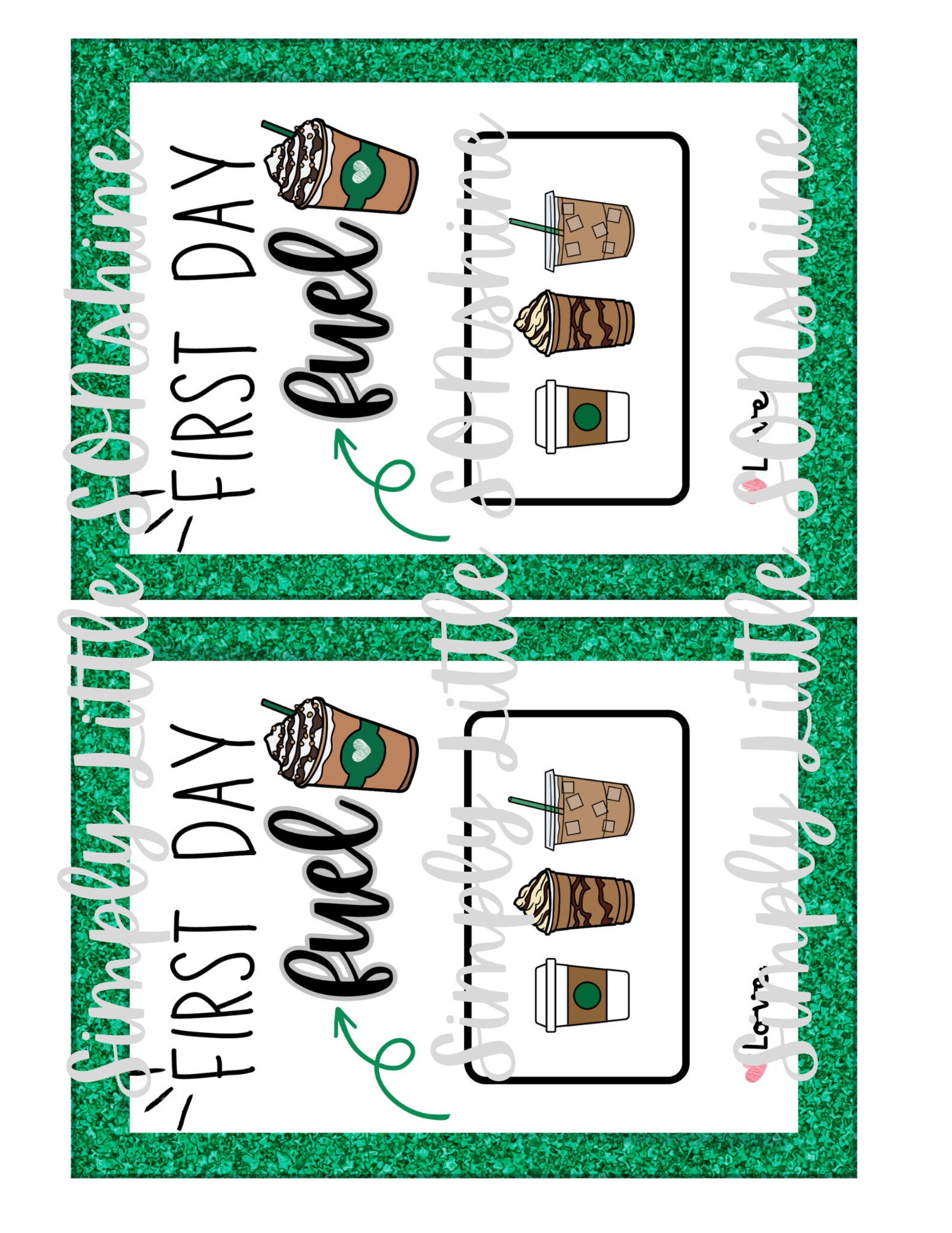 PRINTABLE Back to School Teacher Gift, Starbucks Teacher Gift Card ...
