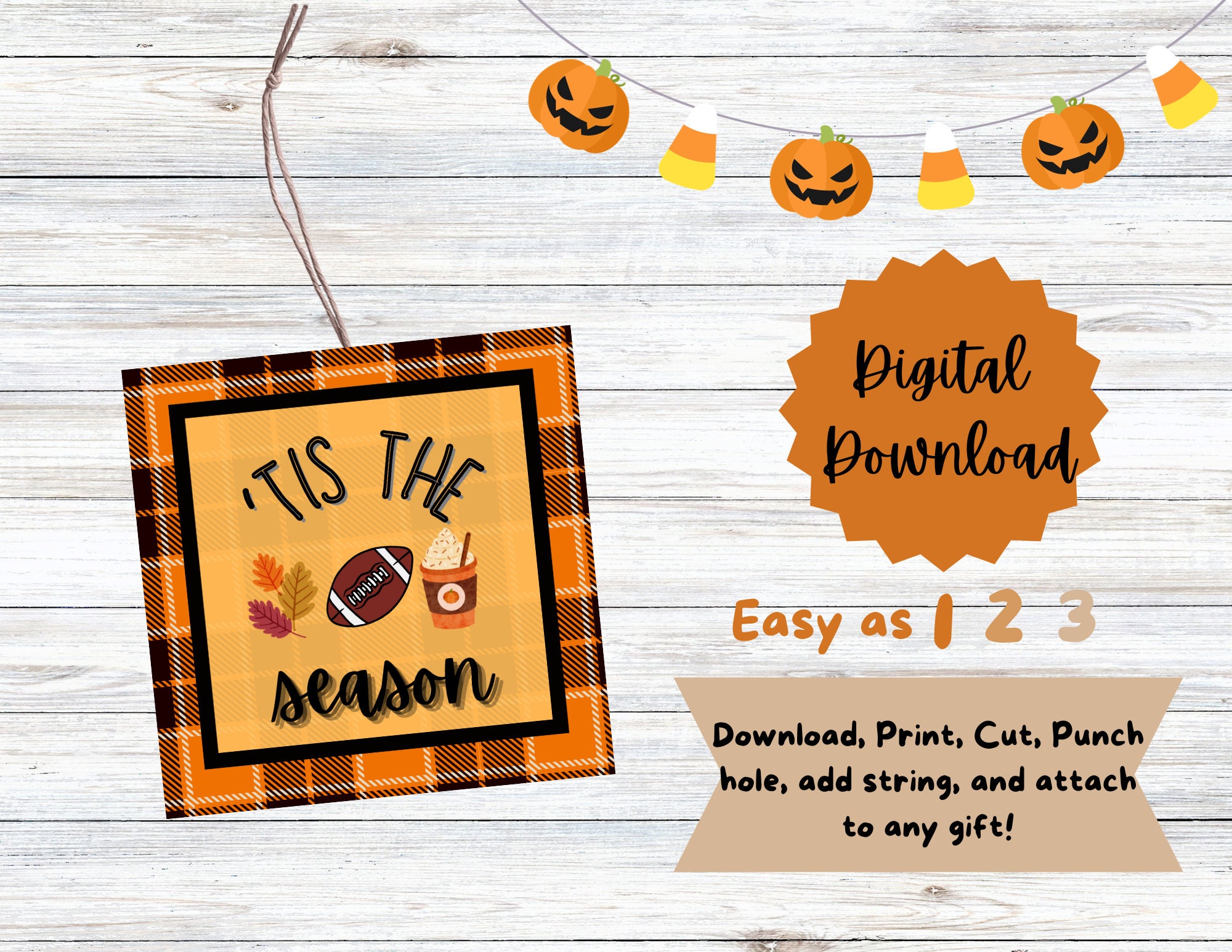 PRINTABLE Fall Gift Tags Fall Football Goody Bag Tags Autumn - Etsy