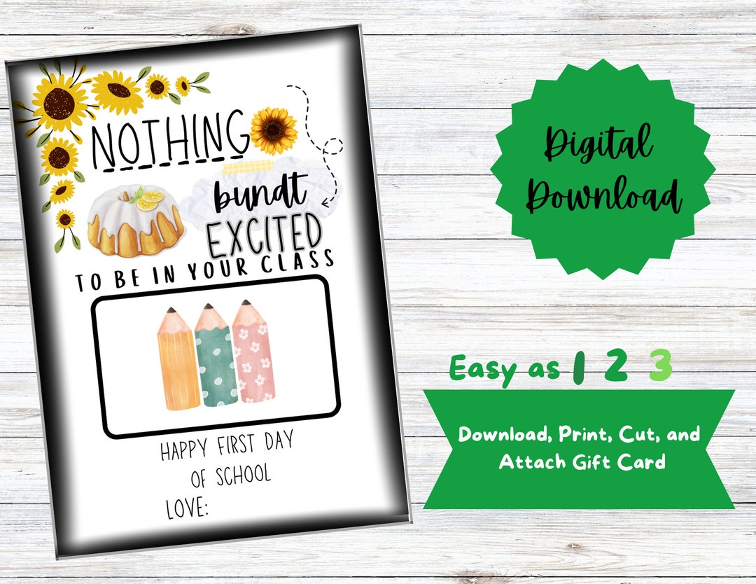 Printable Back to School Teacher Gift, Sweet Treat Gift Card Holder ...