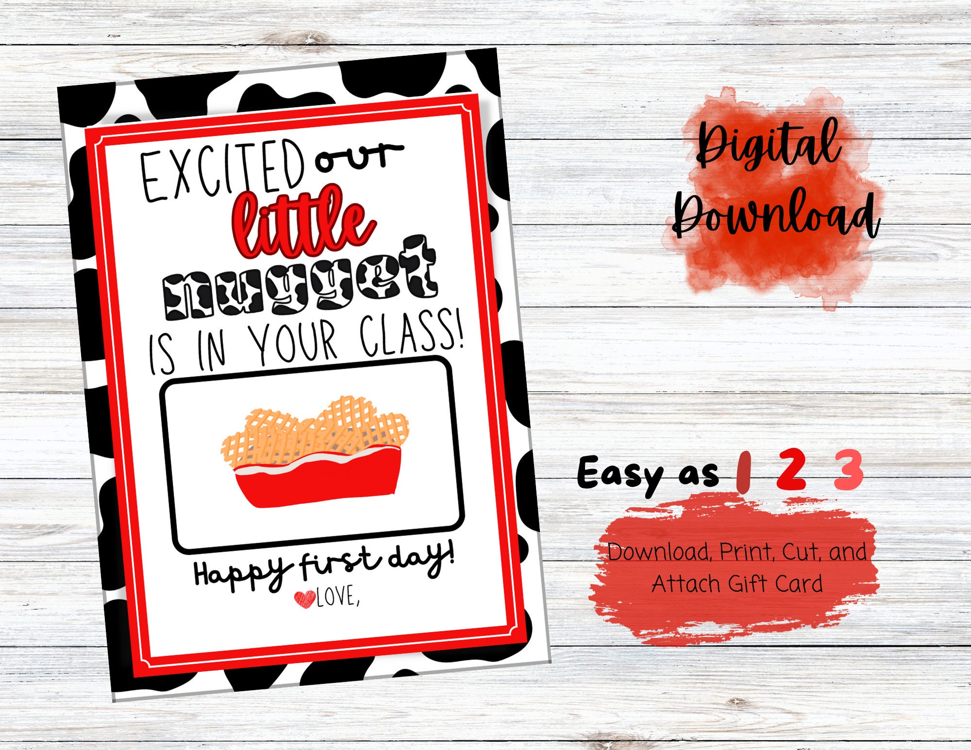 PRINTABLE Teacher Chick Fast Food Gift Card Holder, Back to School ...