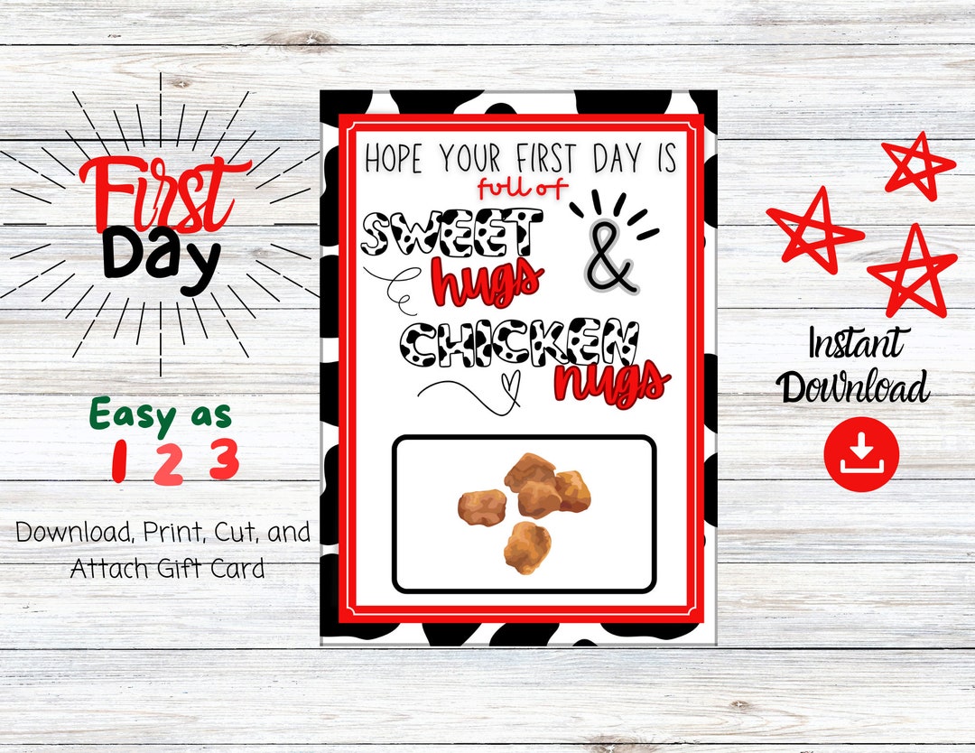 PRINTABLE Teacher Chick Fast Food Gift Card, Back to School Teacher ...