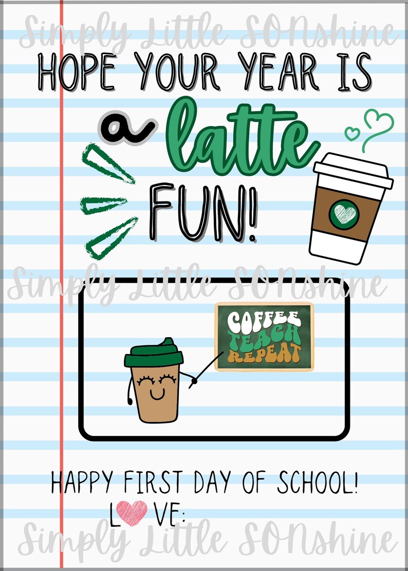 PRINTABLE Back to School Teacher Gift, Starbucks Teacher Gift Card ...