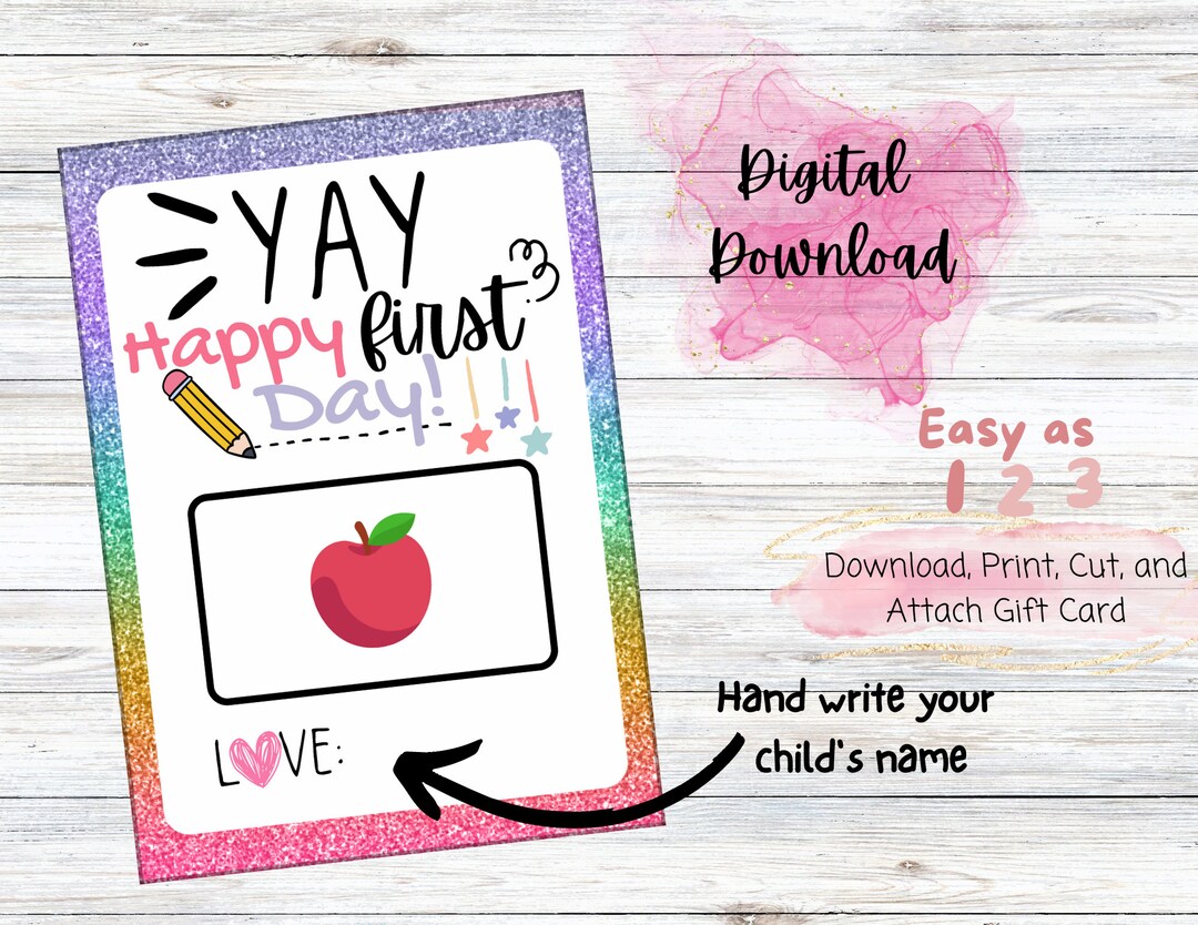 PRINTABLE Happy First Day of School Teacher Gift, Back to School Gift ...