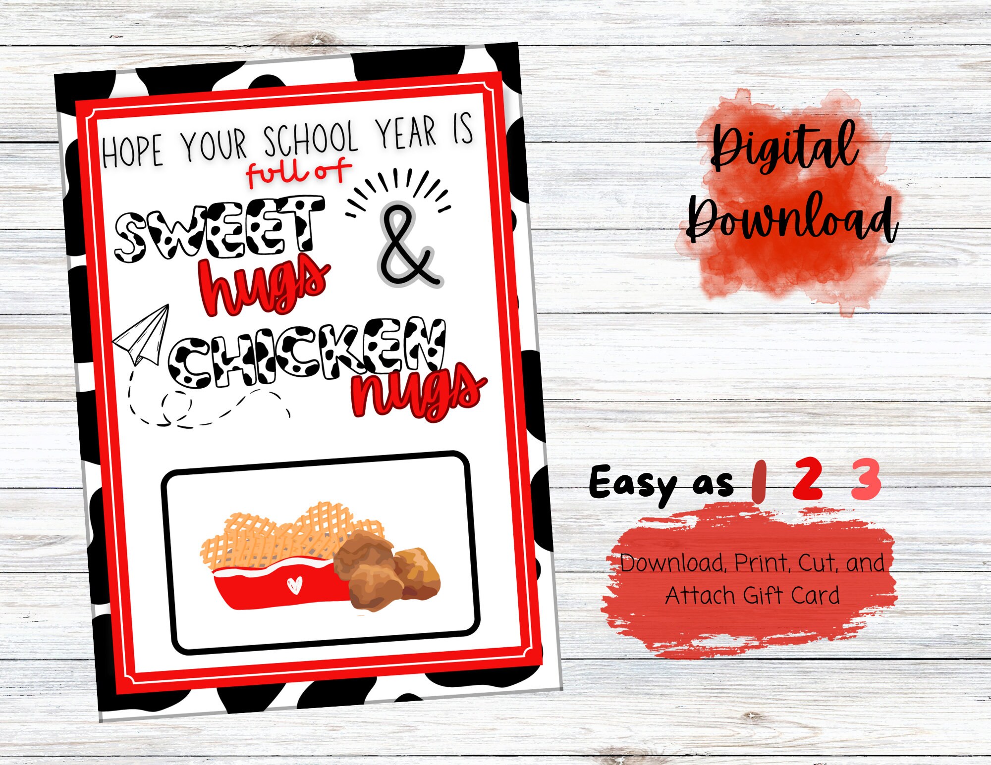 PRINTABLE Chick Fast Food Teacher Gift Card Holder, Back to School ...