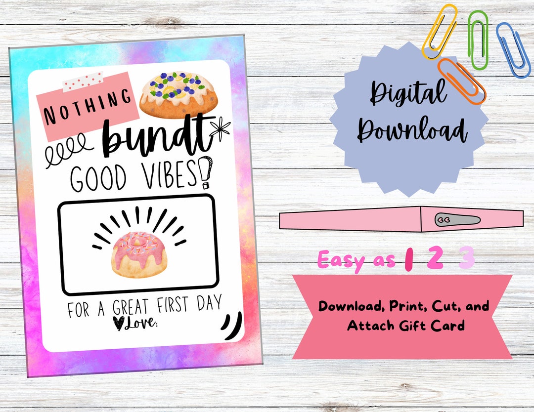 PRINTABLE Back to School Teacher Gift, Gift Card Holder, First Day of ...