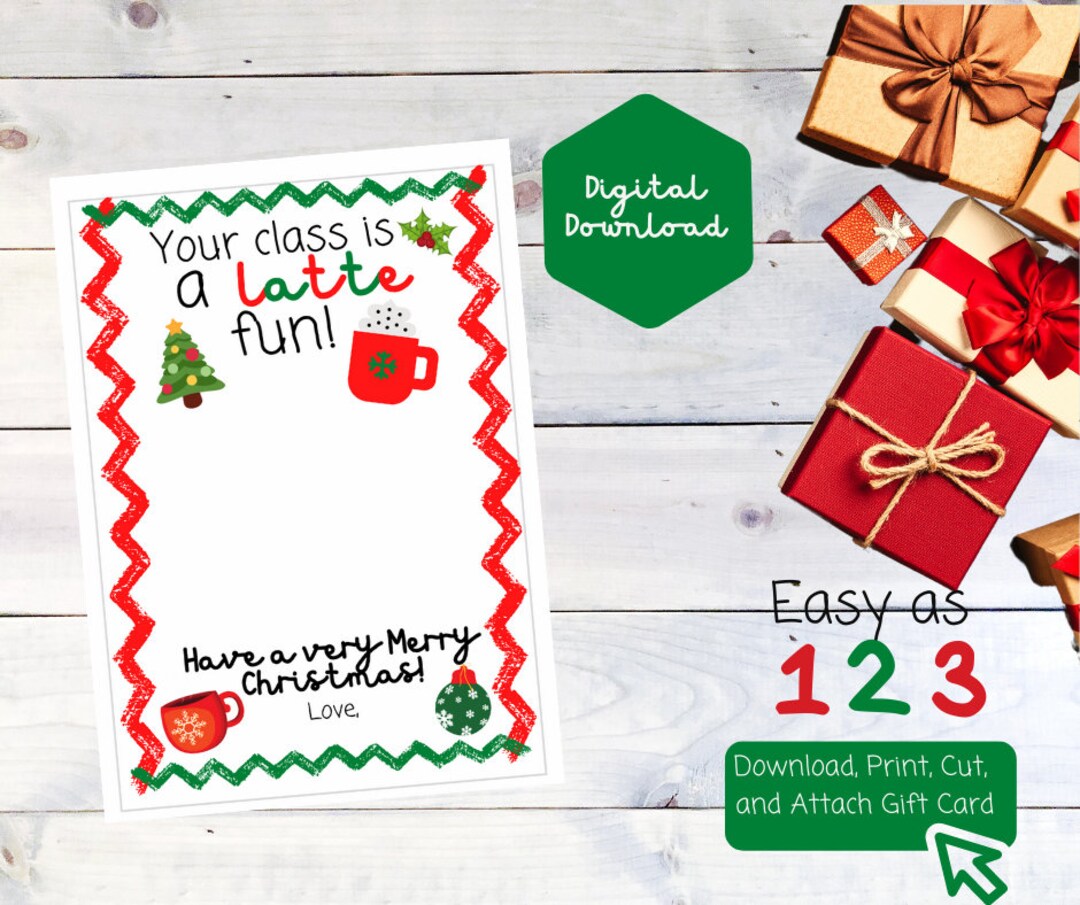 PRINTABLE Christmas Teacher Gift Card Holder, Teacher Christmas Present ...