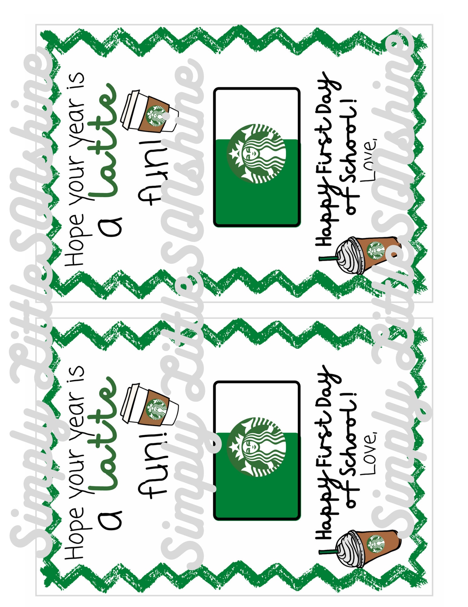 PRINTABLE Back to School Teacher Gift, Starbucks Teacher Gift Card ...