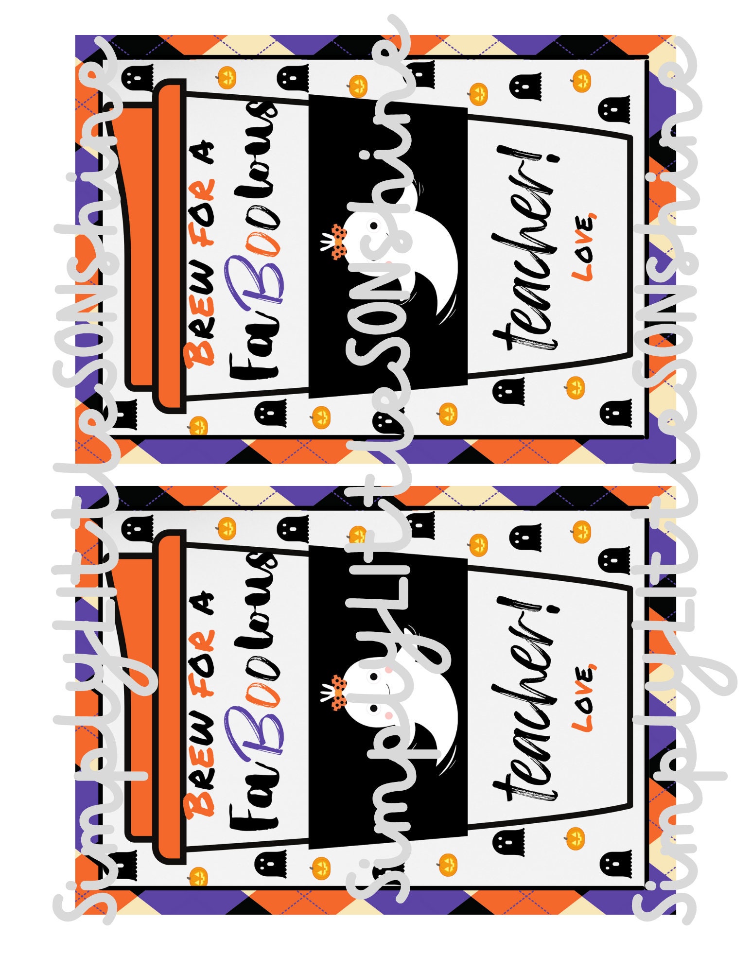 Printable Halloween Teacher Gift Card Holder (digital Download) - Etsy