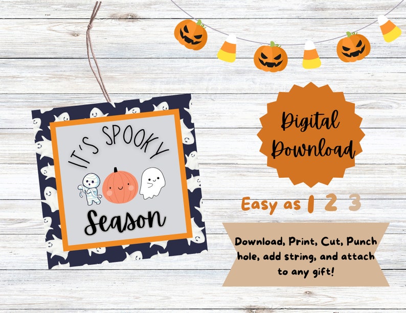 PRINTABLE Halloween Gift Tags Spooky Season Treat Bag Tags - Etsy