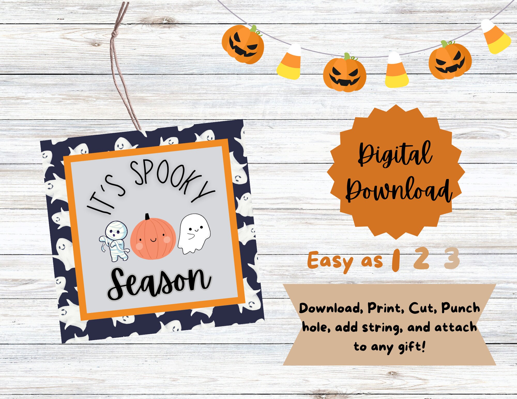 PRINTABLE Halloween Gift Tags, Spooky Season Treat Bag Tags, Favor Tags ...