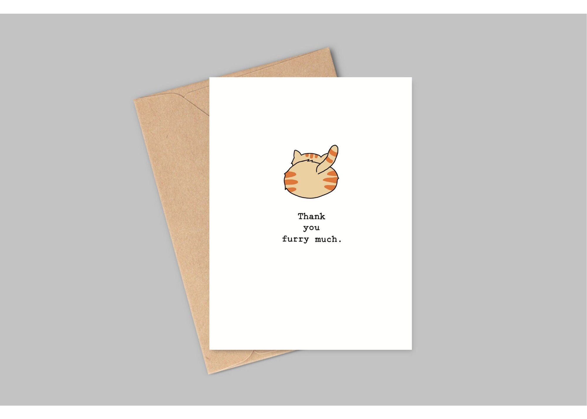 Thank You Furry Much Printable Digital Card 4x6 Thank You Card, Cat ...