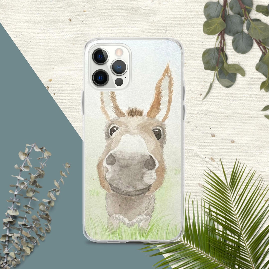 Donkey in Handpaint Watercolor iPhone Case complimentary Phone ...