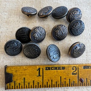 Vintage 1970s Small Bronze Indian Head Buttons (set of 12) - Etsy