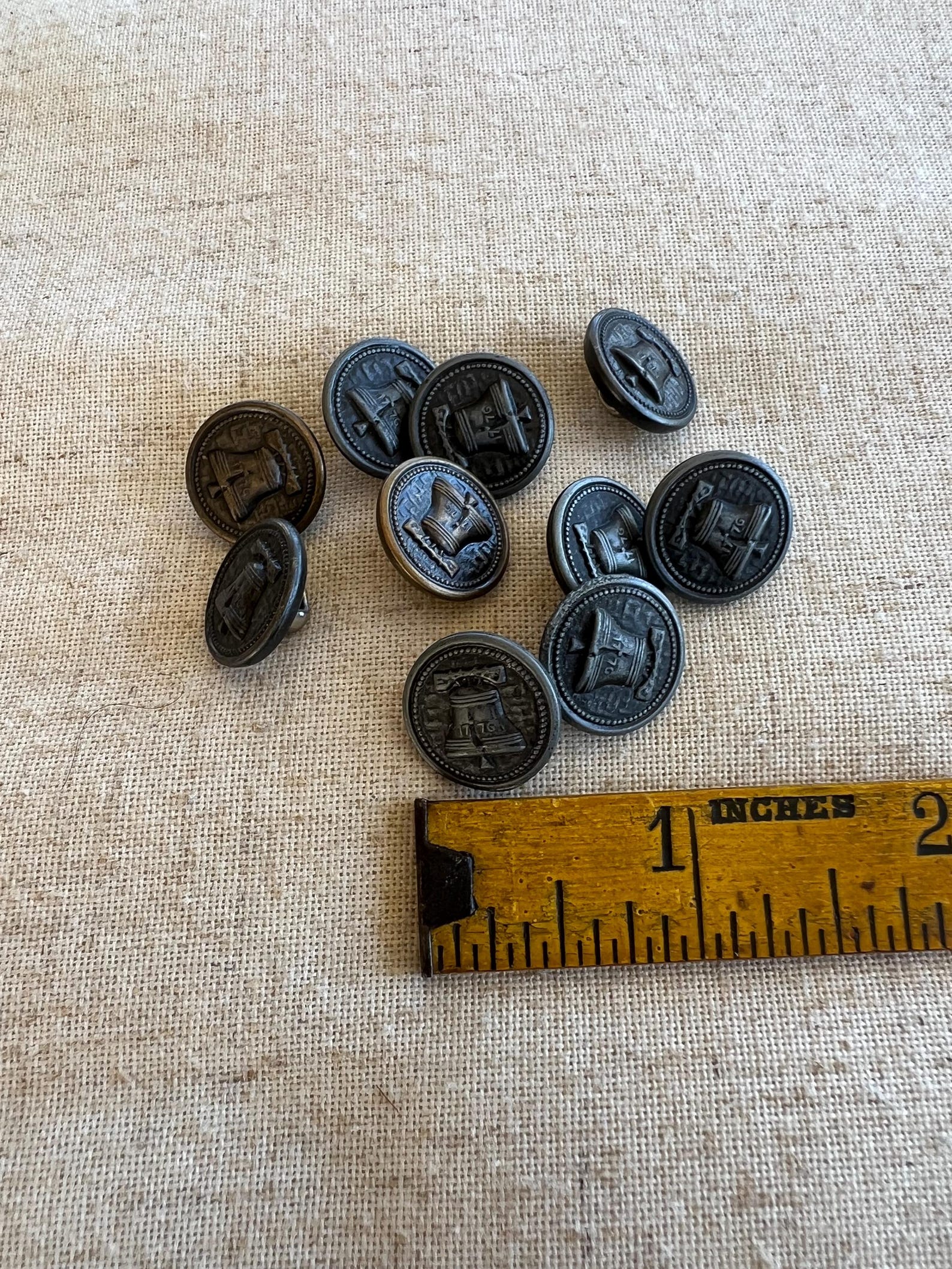 Vintage 1970s Small Bronze Liberty Bell Buttons set of 10 - Etsy