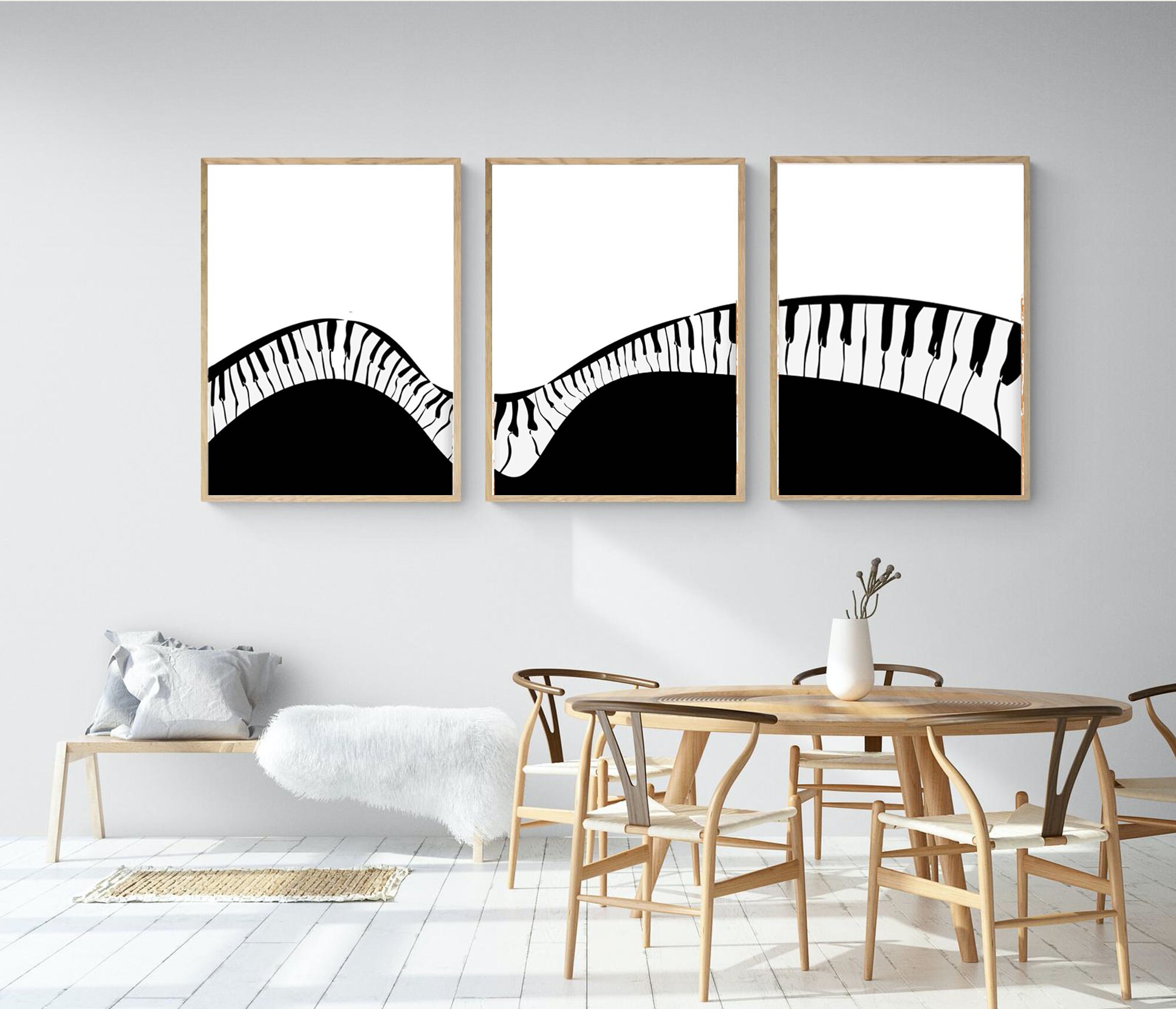 Piano Keys Set of 3 - Digital Print - Etsy