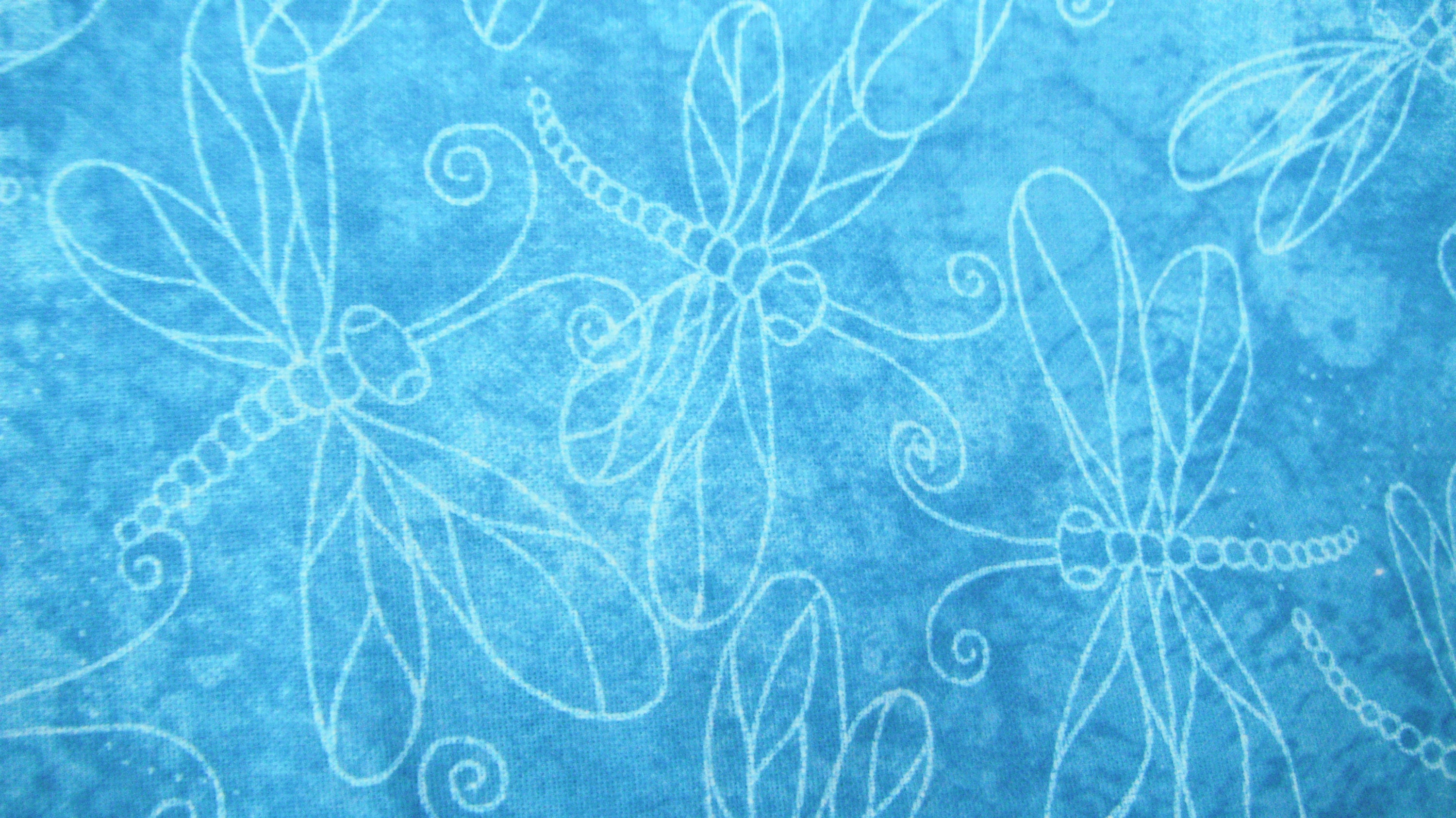 Turquoise Dragonflies fabric Watercolor fabric Devils Darn | Etsy