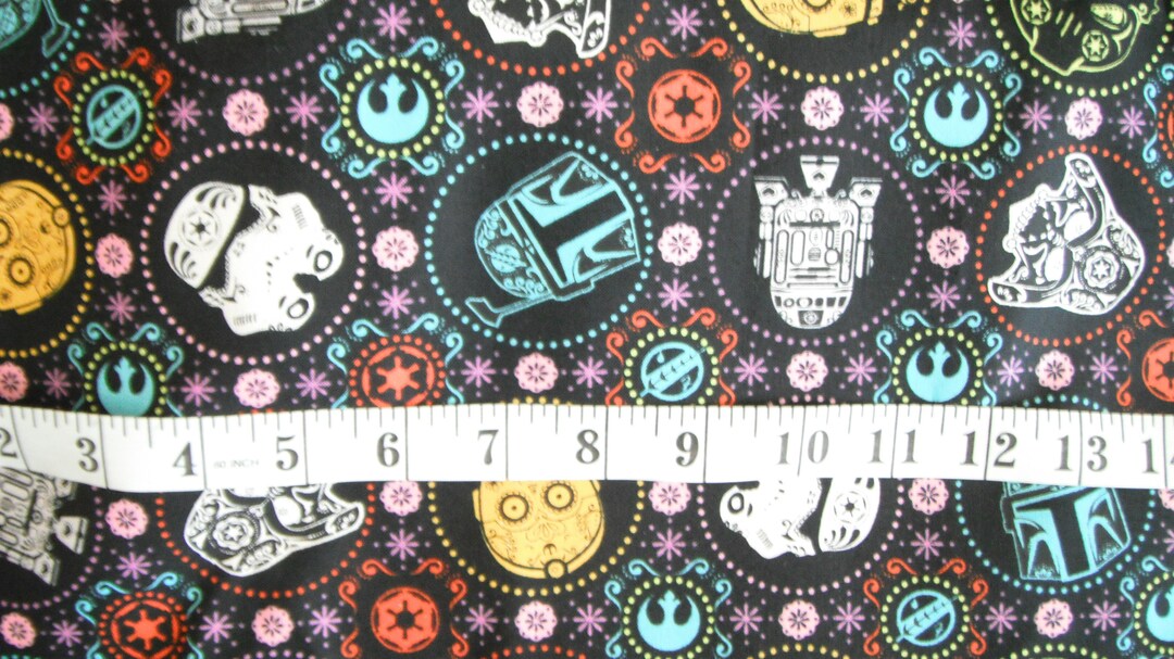 Star Wars Sugar Skulls Fabric, Black Cotton Quilting Fabric - Etsy