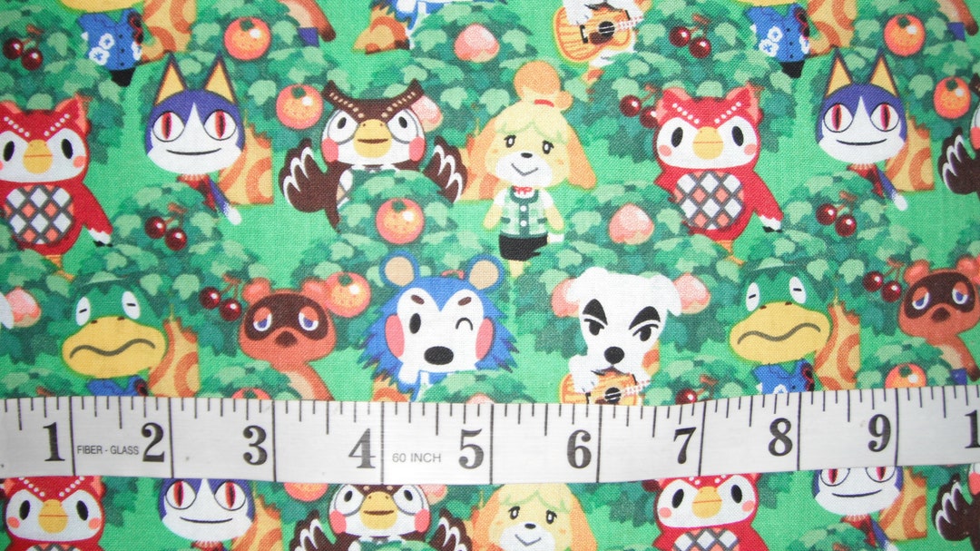 Animal Crossing Fabric, Packed Animal Crossing Cotton, Quilting Fabric ...