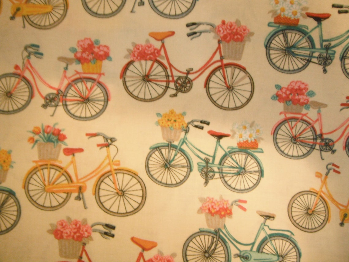 Bicycles Fabric Bikes Fabric Bicycles Cotton Fabric - Etsy