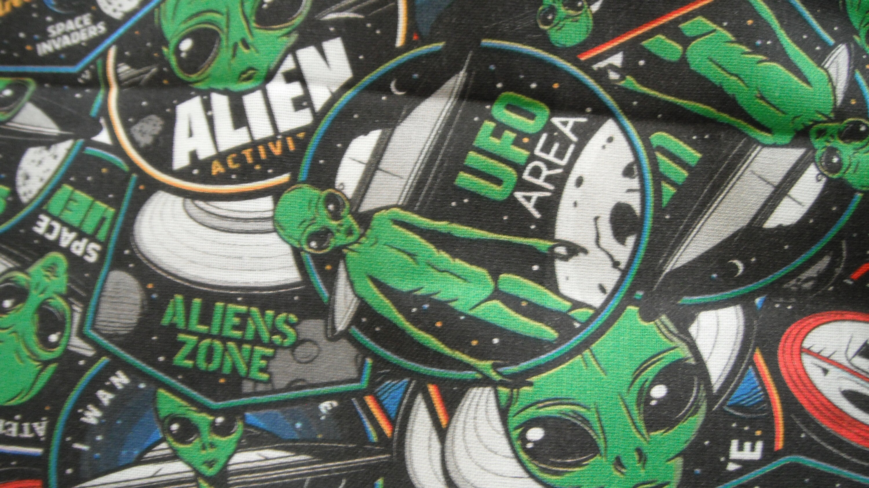 Alien Cotton Fabric, Fabric by the Yard, U.F.O. Fabric, Quilt Fabrics ...