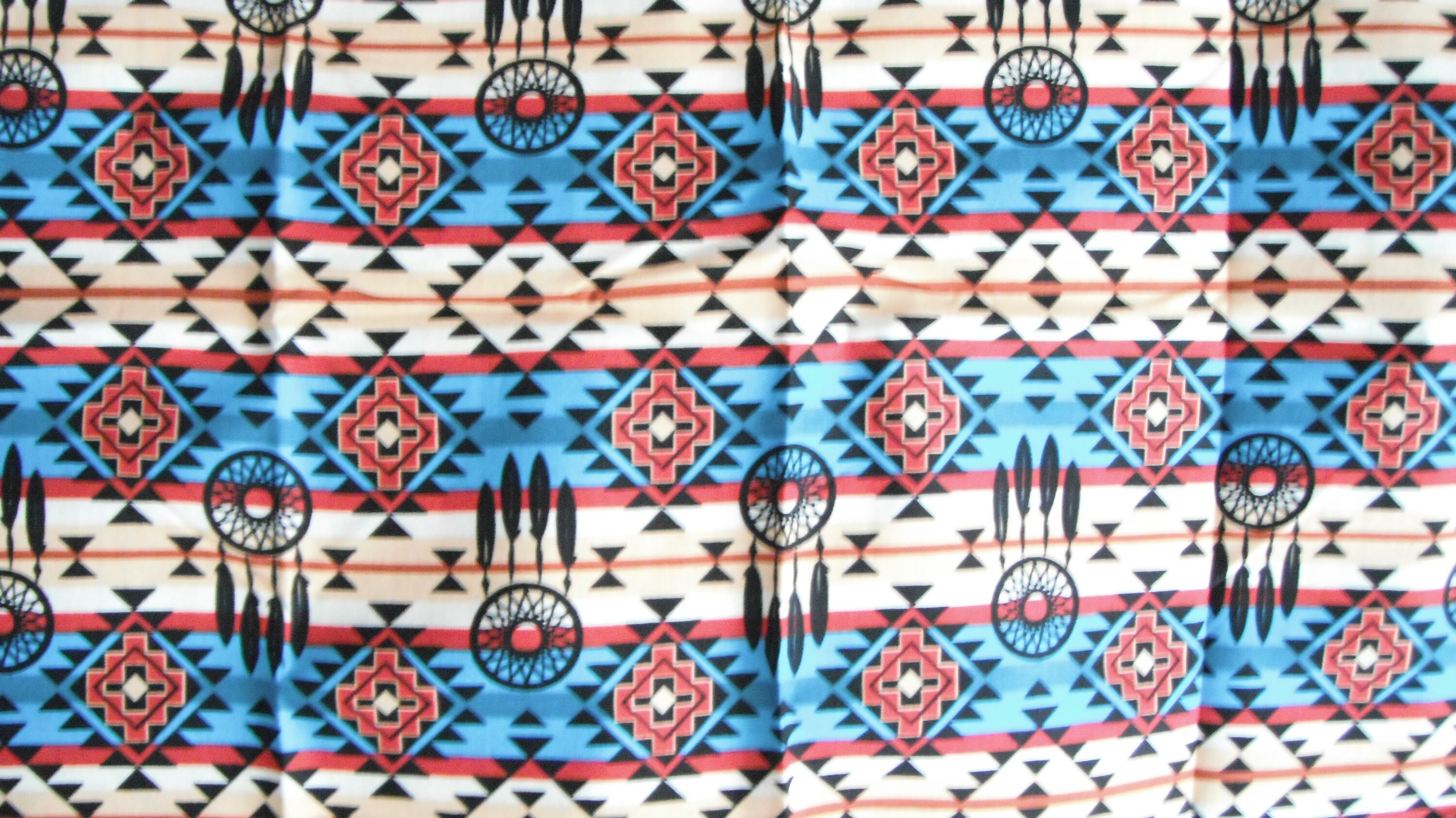 Aztec Indian Western Cotton Fabric / Dreamcatchers print fabric ...