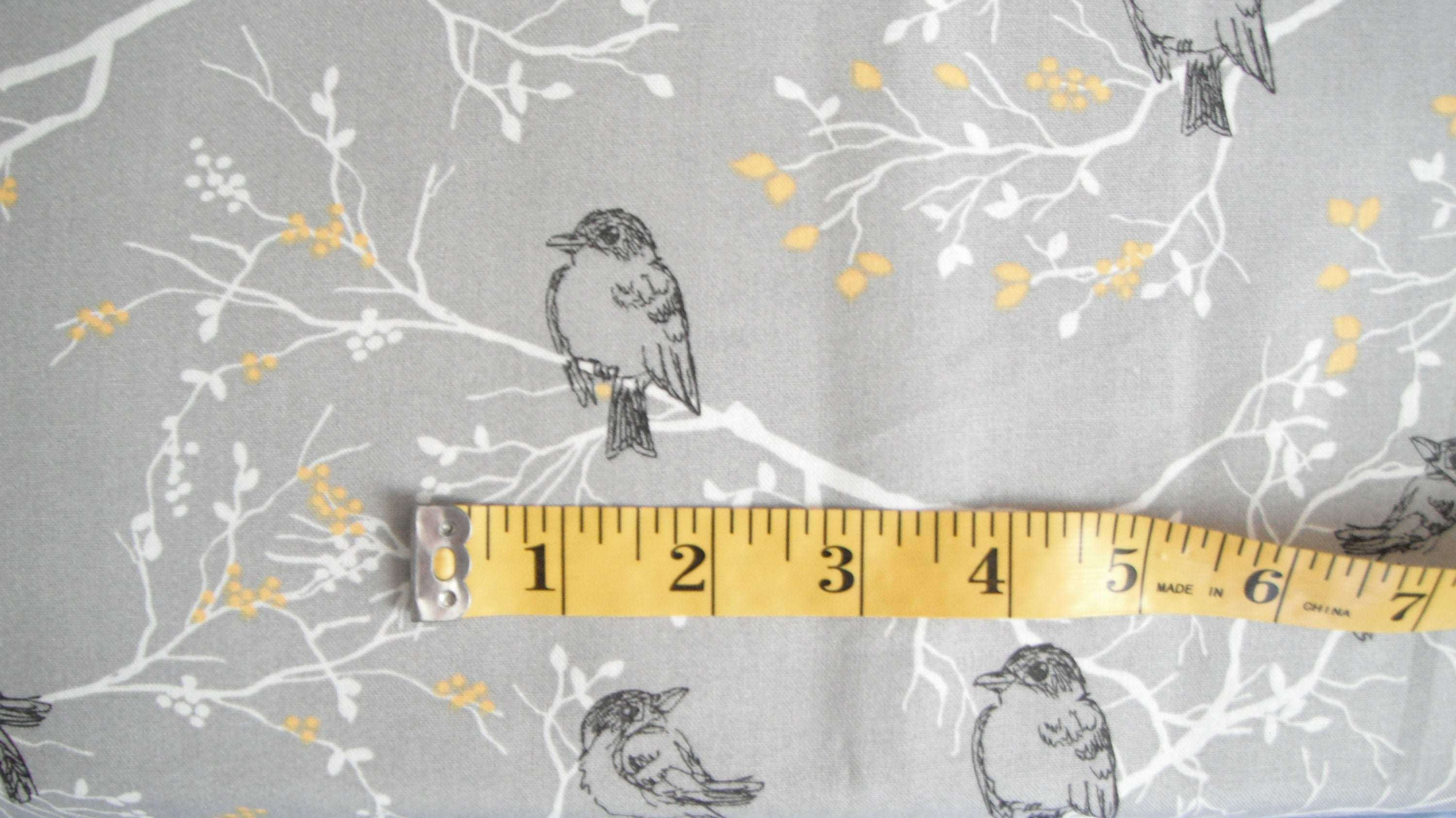 Bird Print Cotton Fabric, Branches and Blossoms, Sewing and Quilting - Etsy